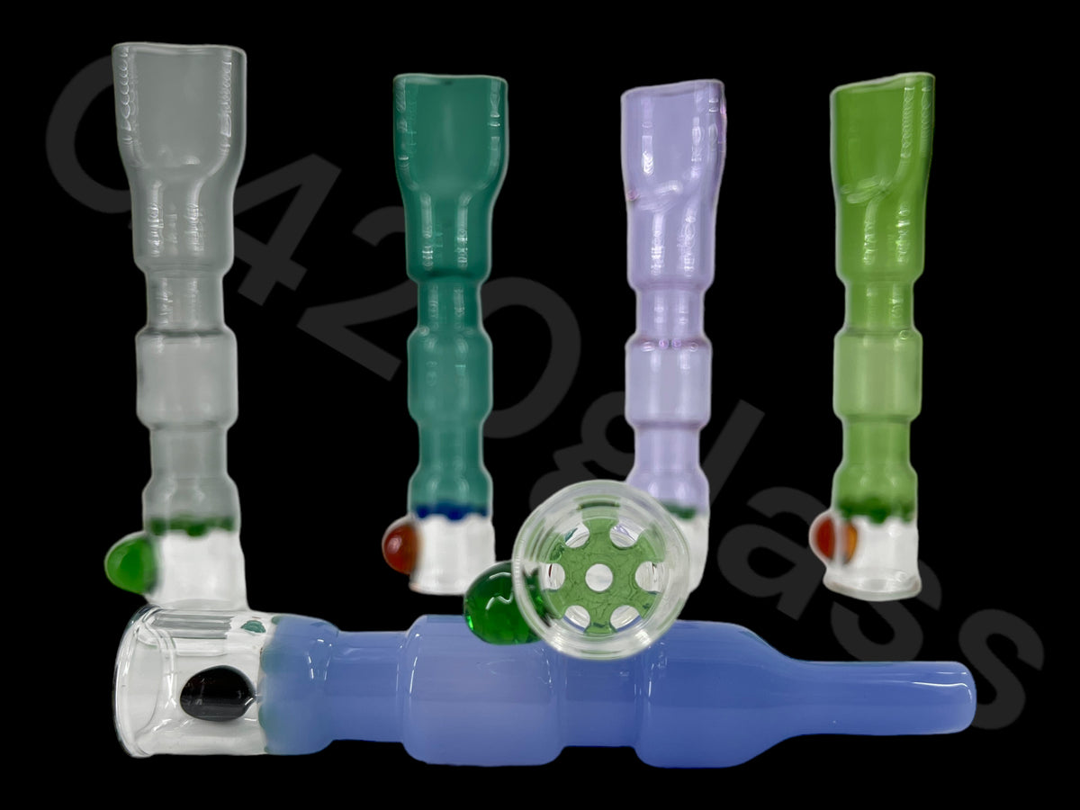 4 Inch One Hitter Glass Chillum Pipes | Built-in Honeycomb Screen ...